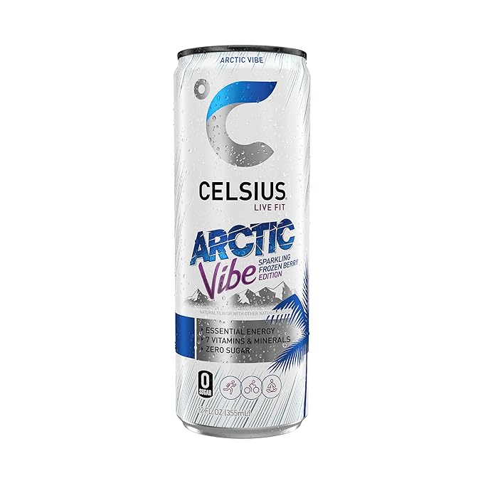 CELSIUS Arctic Vibe Sparkling Frozen Berry, Functional Essential Energ ...
